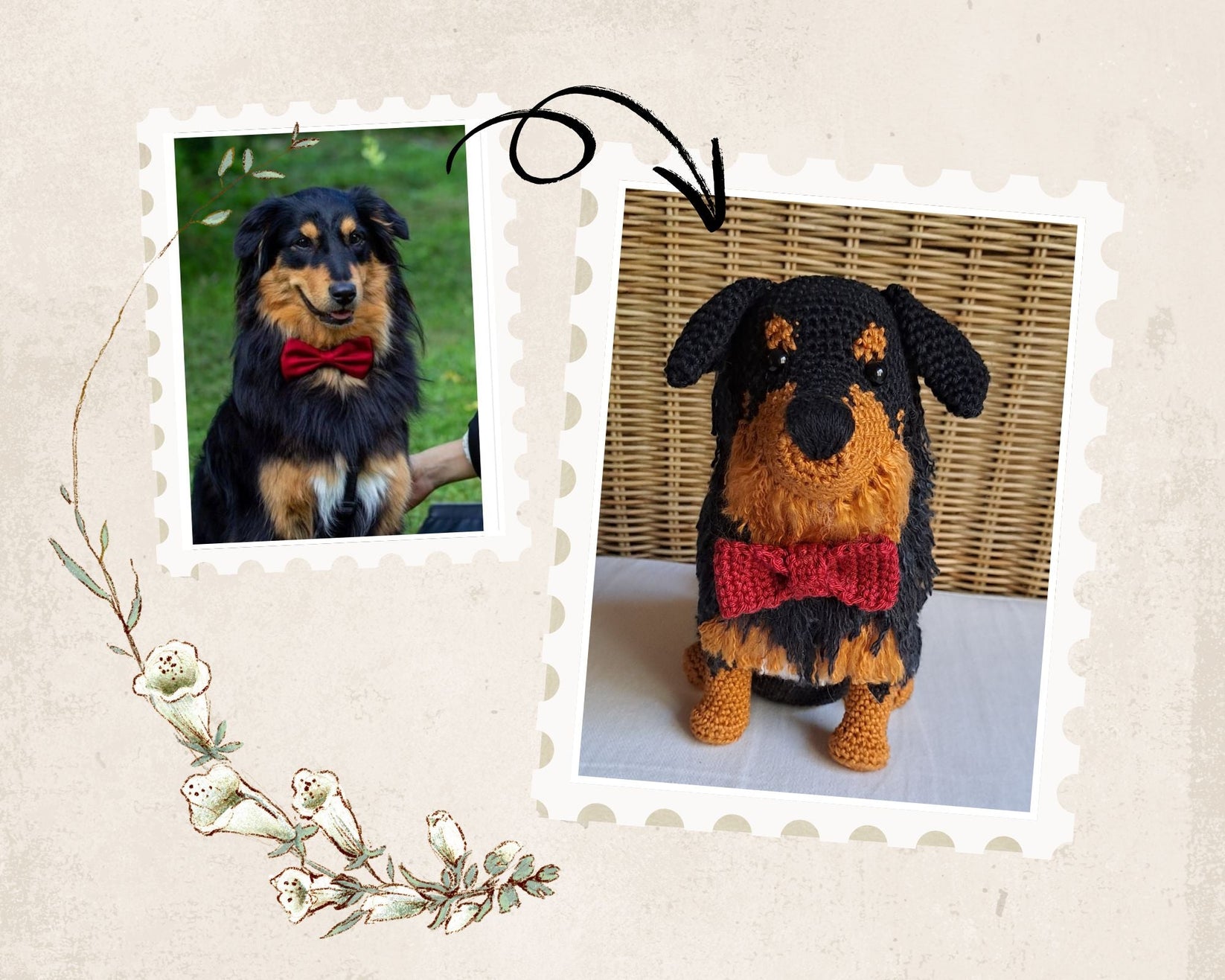 Custom pet plush, handmade personalized pet replica – Crochet on a tree