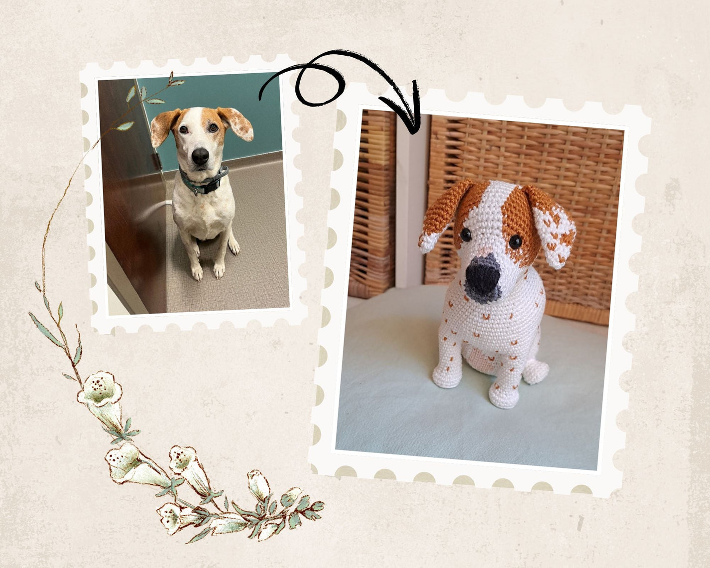 Custom pet plush, handmade personalized pet replica – Crochet on a tree