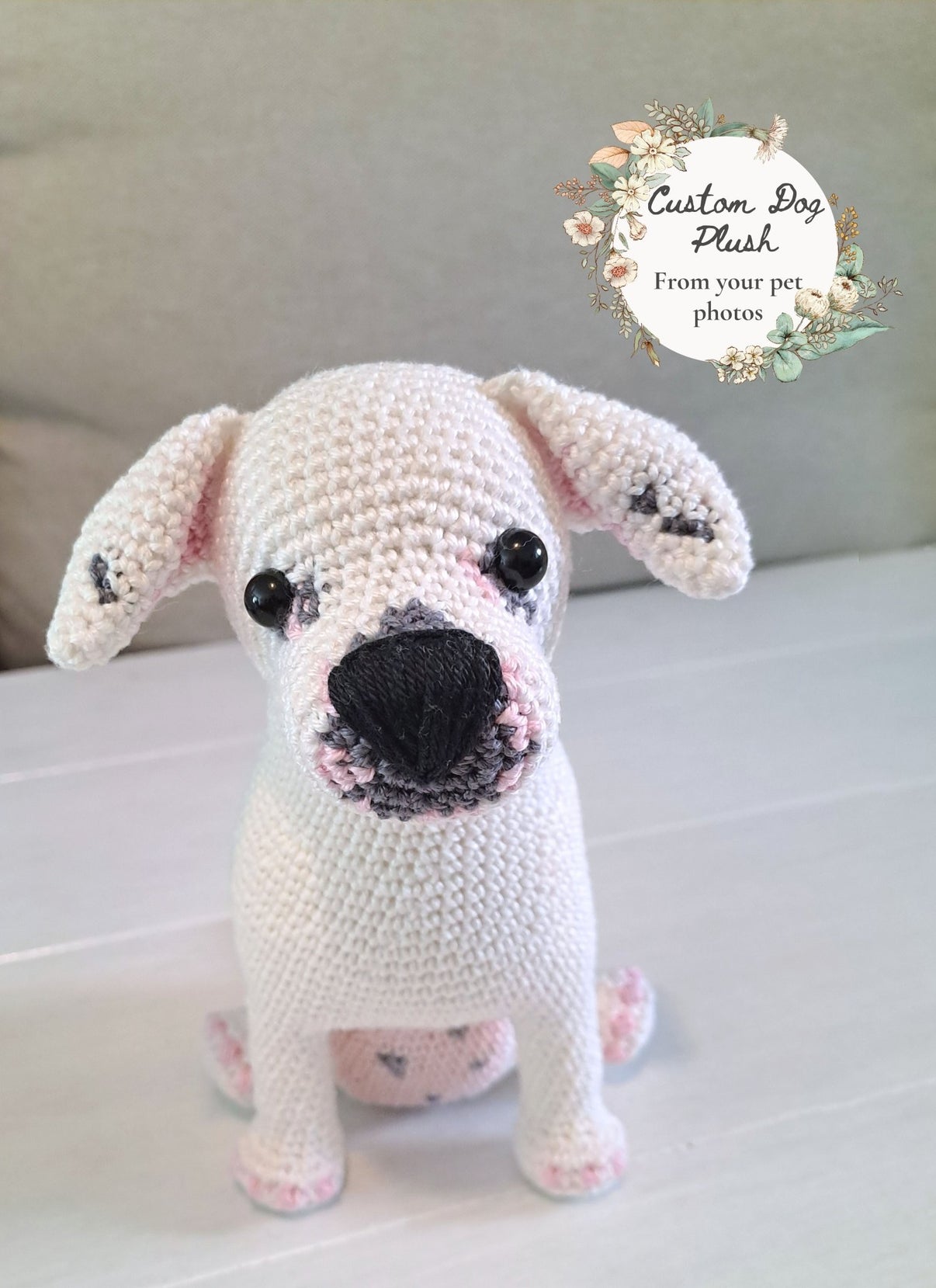 Custom pet plush, handmade personalized pet replica – Crochet on a tree